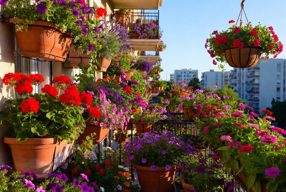 Come far crescere rigogliosi i fiori nel balcone con il sole